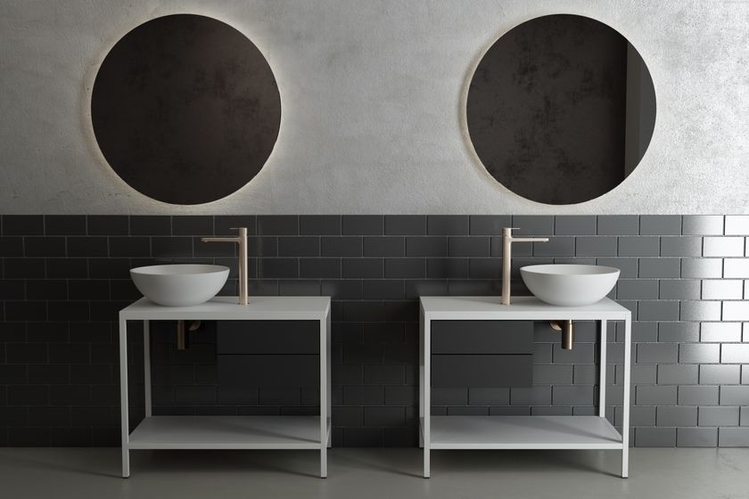 Sectional floor-standing metal console sink ARIA By MOMA Design
