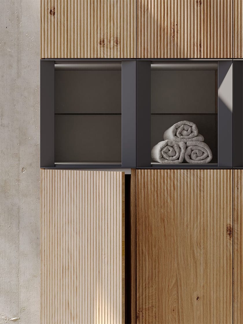 RUSTECH RT24 Wall-mounted oak vanity unit with drawers By ARTEBA