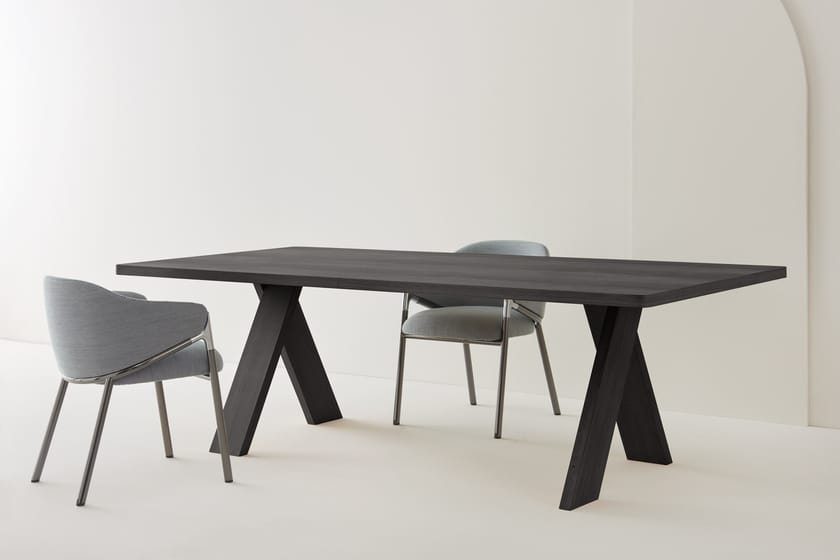 Rectangular wooden dining table ARTFUL By Segis design Massimiliano Mornati