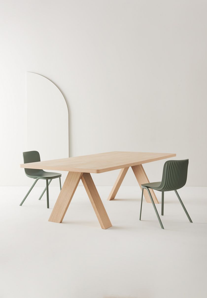 Rectangular wooden dining table ARTFUL By Segis design Massimiliano Mornati