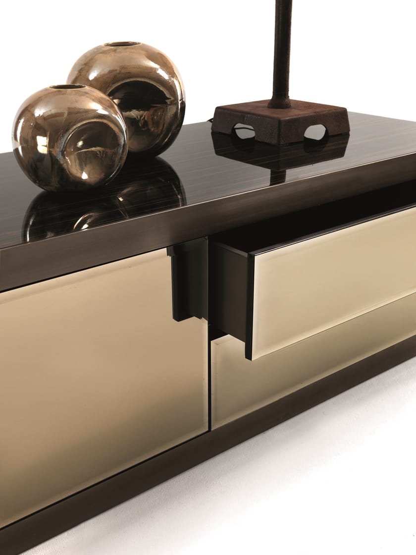 ASPEN | Mirrored glass sideboard By Longhi design Giuseppe Viganò