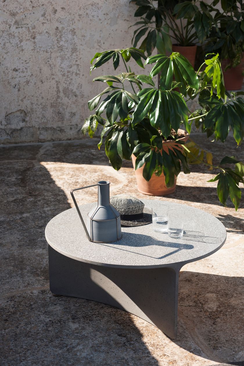 Low round cement garden side table ASPIC 002 Aspic Collection By RODA design Gordon Guillaumier
