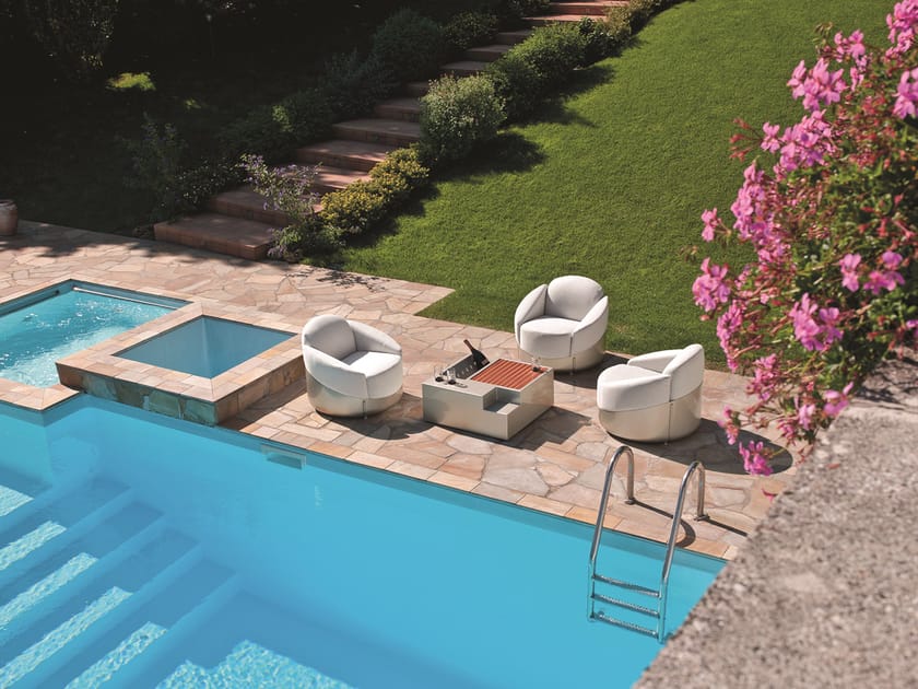 Dacron® armchair with removable cover ASTREA By Longhi design Joe Colombo