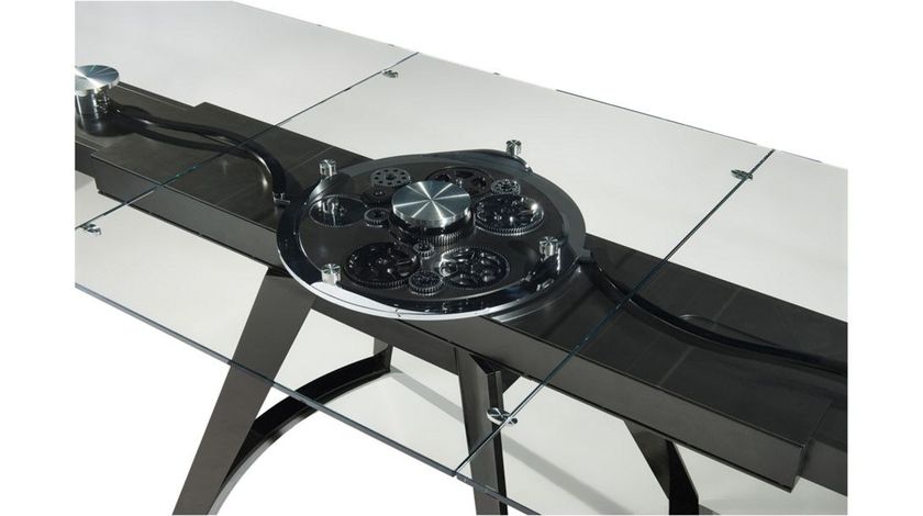 ASTROLAB 2.0 Extending rectangular glass and aluminium table By Roche ...