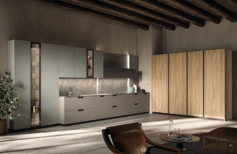 ATELIER Fitted kitchen with island By Aster Cucine