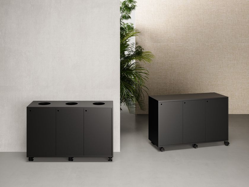 ATELIER Metal office storage unit with hinged doors with castors By FANTONI