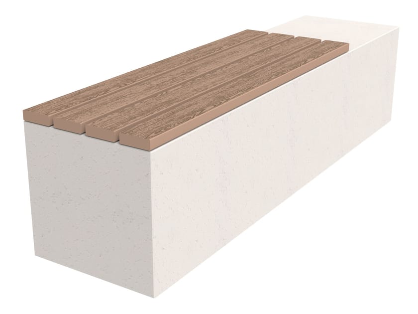 ATENA Concrete bench with WPC slats By Lazzari