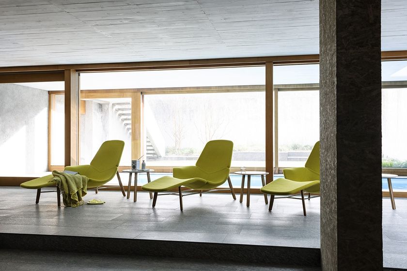 Fabric lounge chair ATOLL By Tacchini design Patrick Norguet