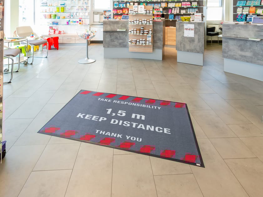 Social distancing sign ATTENTION MATS By EMCO