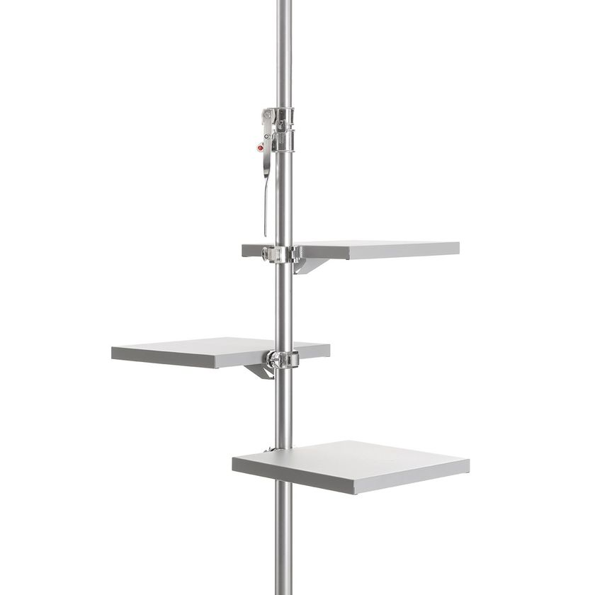 Floor-ceiling mounted Anodized aluminium bookcase AUDREY AUTOPOLE By ALU