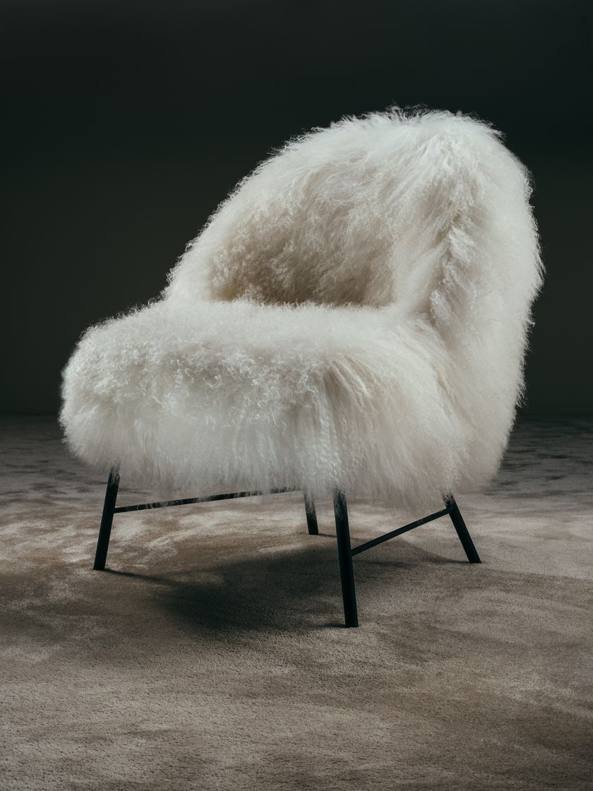Upholstered fabric armchair AVEC MOI By GIOPAGANI design Giovanni Pagani