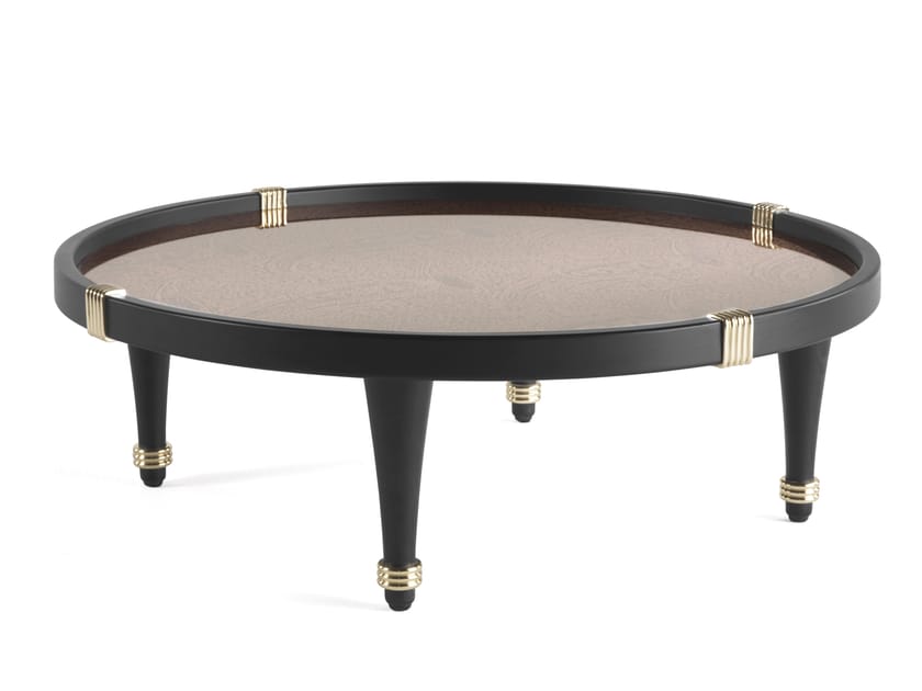 AXUM Low round wooden coffee table By ETRO Home Interiors