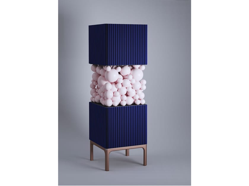 BUBBLES Wood and glass highboard with doors By Panoptikum Collections ...