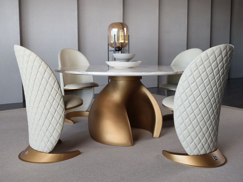 AMBRA Resin with Solid Surface tabletop dining table By Able