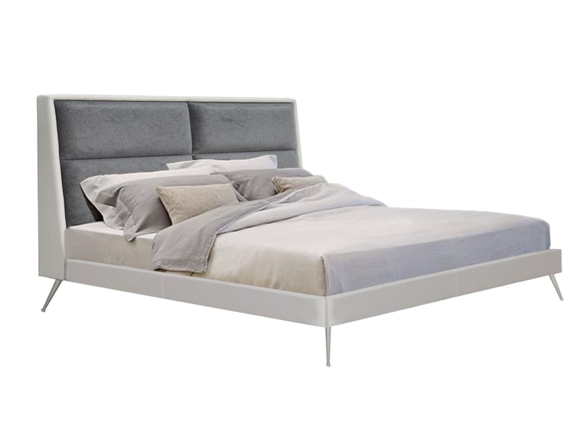 HEMI Fabric double bed with upholstered headboard By Able