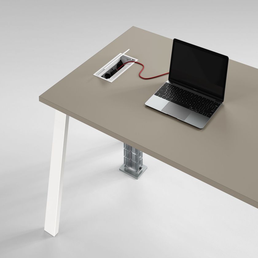 FUNNY - YES Melamine executive desk with shelves By About Office