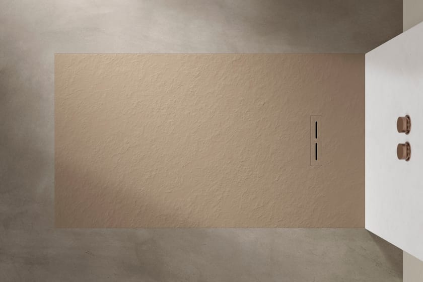 ALMA SLATE Rectangular Akron© shower tray By Acquabella