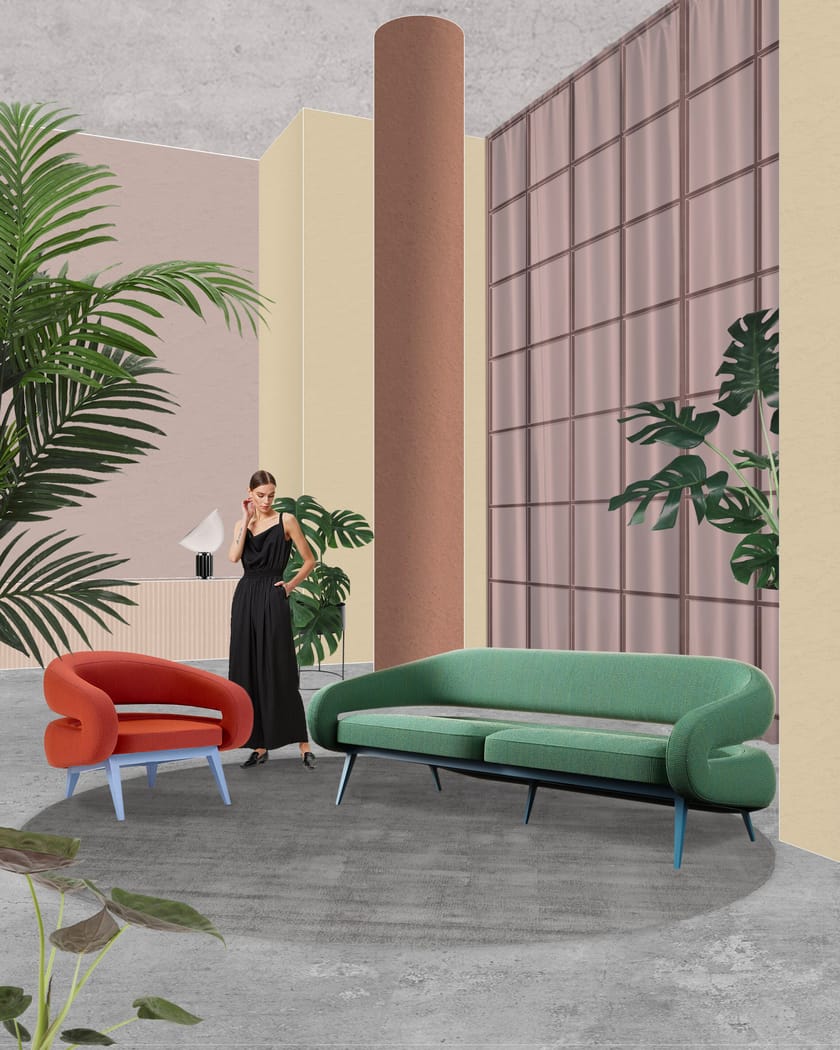 ROCHE Upholstered armchair with armrests By Adrenalina | design Daria ...