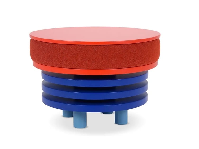 ROCHE Round fabric coffee table with integrated magazine rack By ...