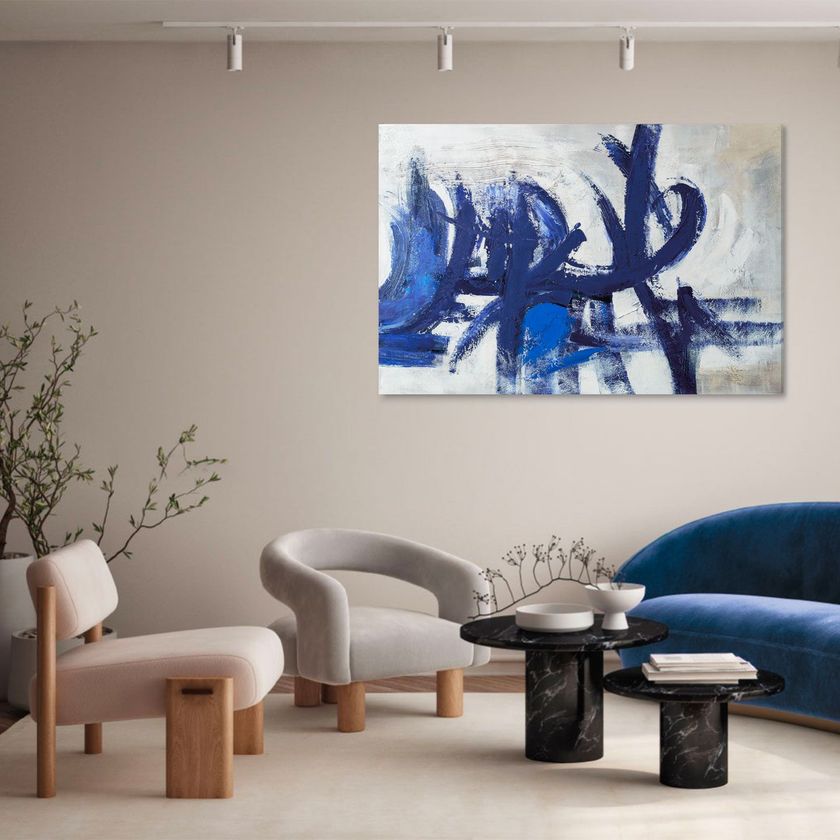 BLUE STROKE Canvas Painting By Agave
