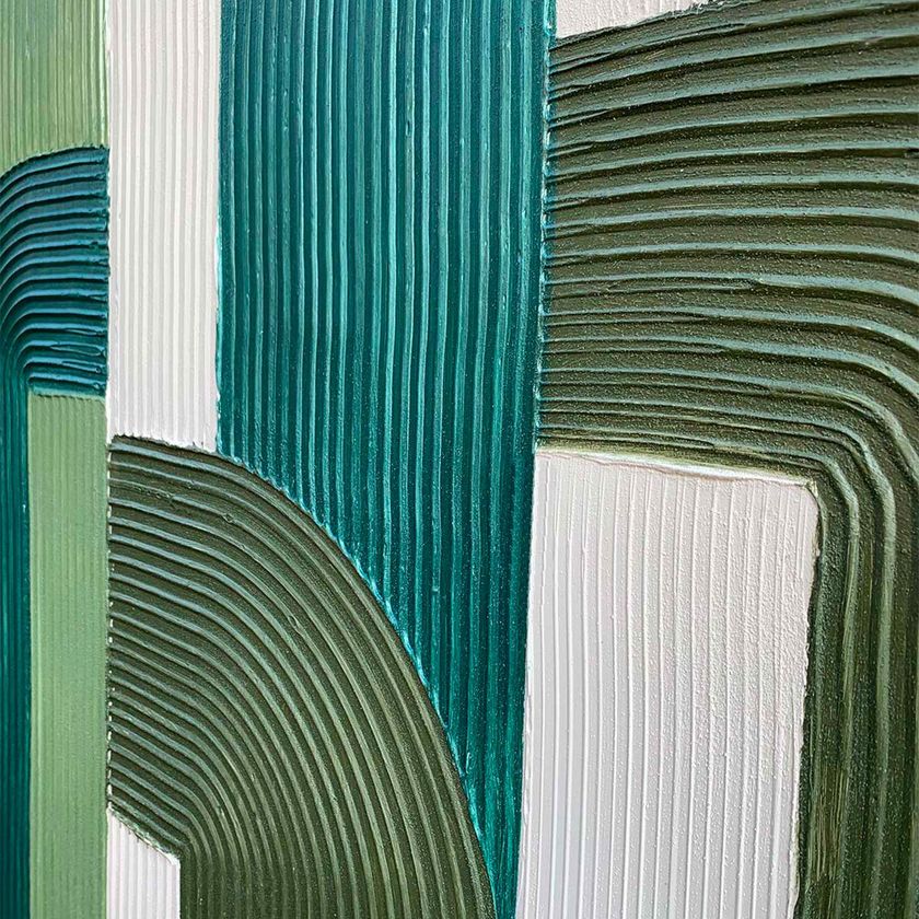 GREEN LINES Canvas Painting By Agave