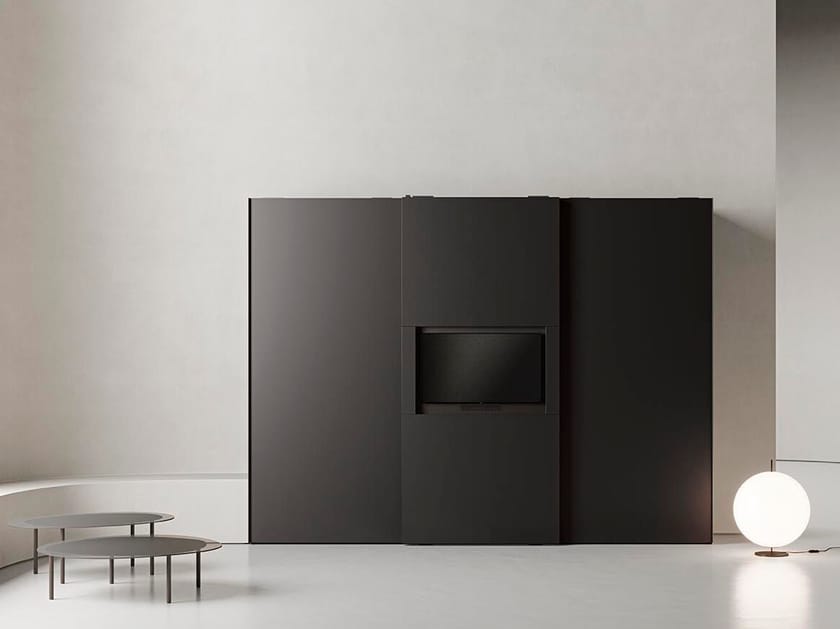 POKER - TELEVISION Wardrobe with sliding doors and built-in TV By Alf DaFrè