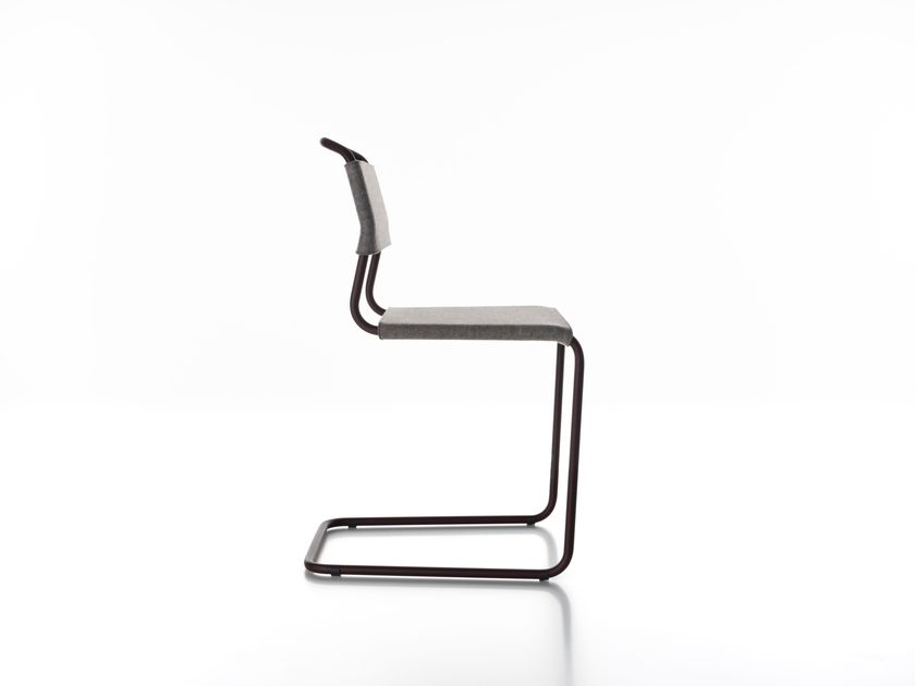 B-KINI Silla cantilever de fieltro sin brazos By Alias