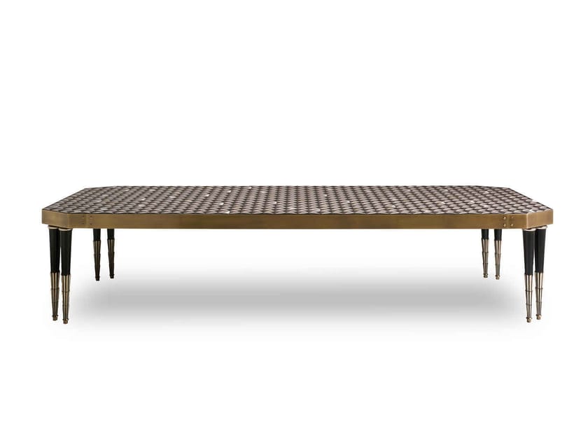 TESSELLA Tavolo rettangolare con intarsio geometrico By Angelo Cappellini