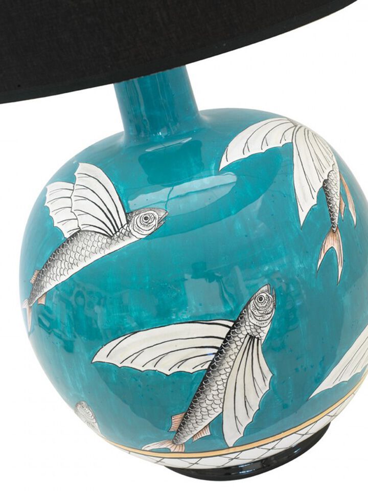 FLYING FISH Table lamp By Antica Deruta