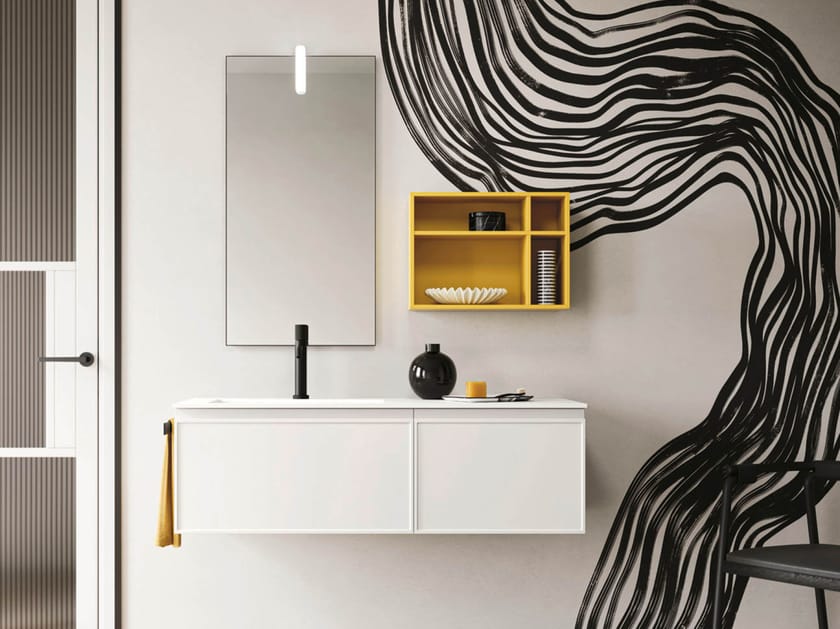 DECOR 14 Wall-mounted vanity unit with drawers By Arbi Arredobagno