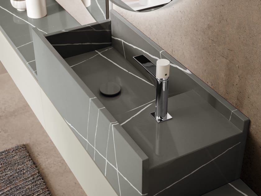 POSEIDONE Rectangular countertop washbasin By Archeda
