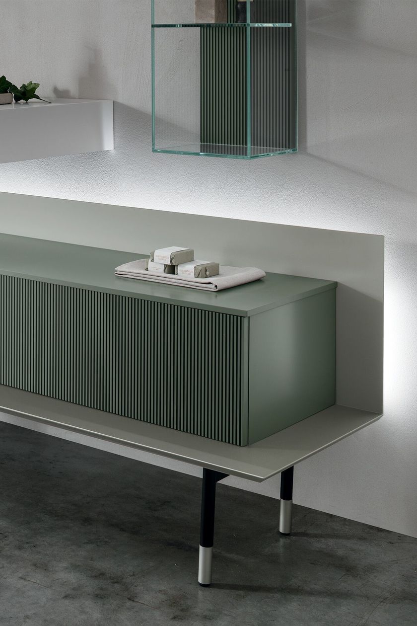 POLLOCK TRAME - COMPOSIZIONE 97 Mobile lavabo singolo con cassetti By Arcom