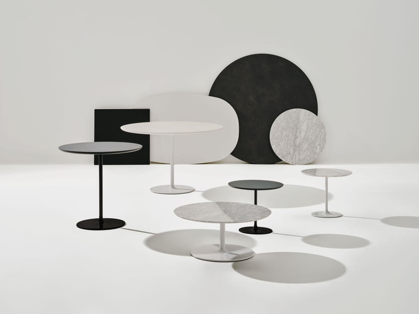 DIZZIE Round steel table with HPL top By Arper | design Lievore Altherr ...