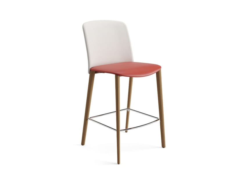 MIXU 02 Stool with leather seat and fabric backrest By Arper | design ...