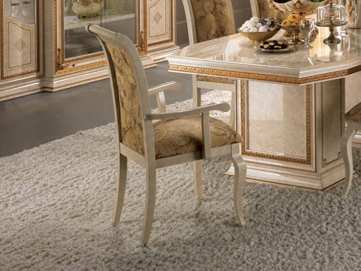 LEONARDO Upholstered chair with armrests By Arredoclassic