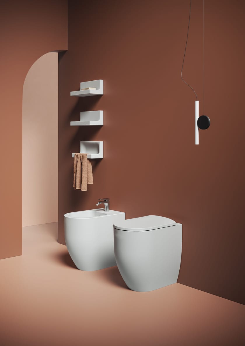MONET PLUS Floor mounted rimless ceramic toilet By Artceram