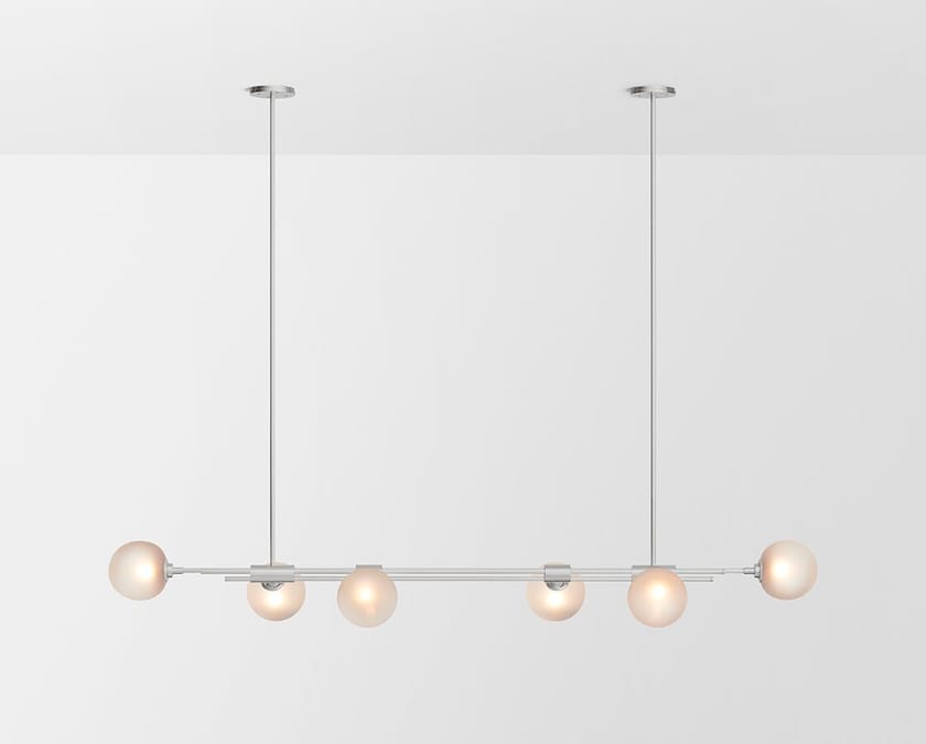 TRILOGY HORIZONTAL 6 BALL LED handmade pendant lamp By Articolo Studios