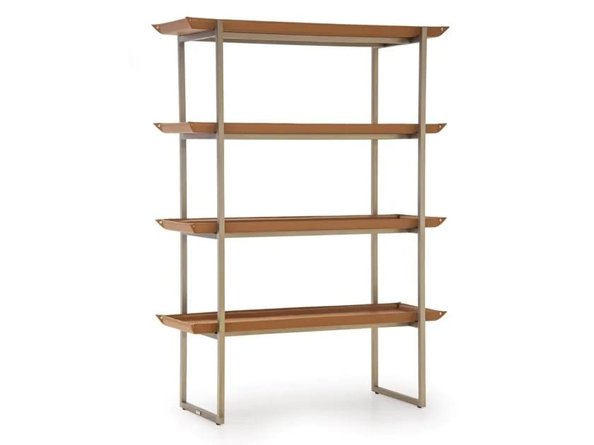 V274 Open double-sided leather bookcase By Aston Martin