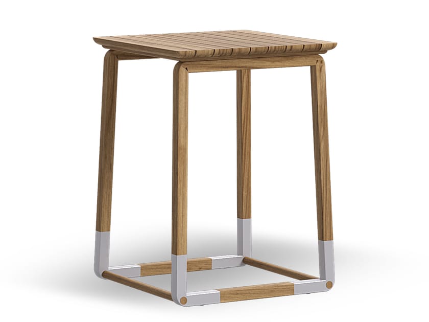 CYCLE Square teak high side table By Atmosphera