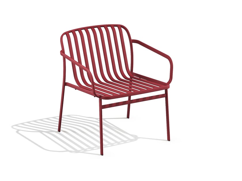 KANO Stackable steel easy chair with armrests By BABEL D