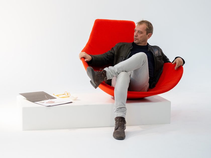 Swivel fabric easy chair BABLED By Offecct design Emmanuel Babled