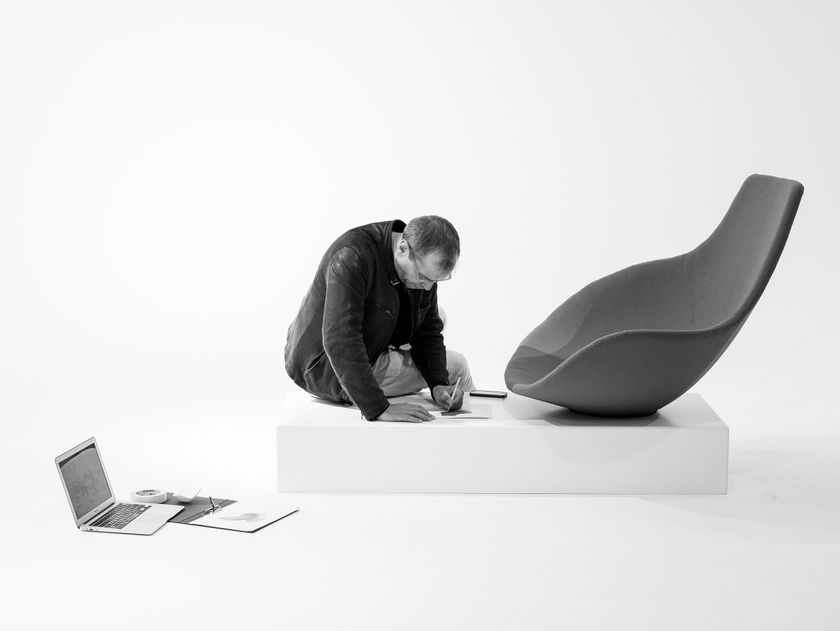 Swivel fabric easy chair BABLED By Offecct design Emmanuel Babled
