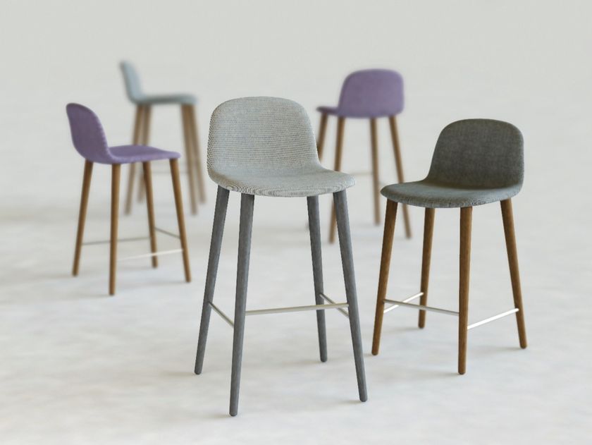 BACCO High fabric stool with back By JOB’S