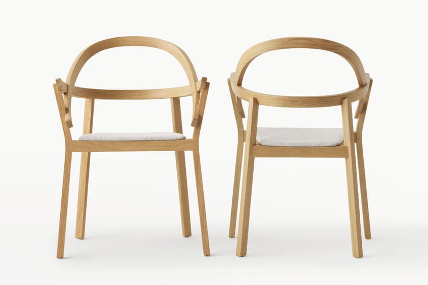 BACI Wooden chair with armrests By Passoni | design Atelier Oï
