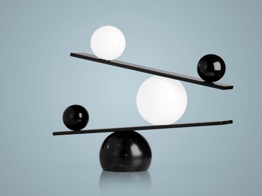 LED glass and steel table lamp BALANCE BLACK Balance Collection By ...