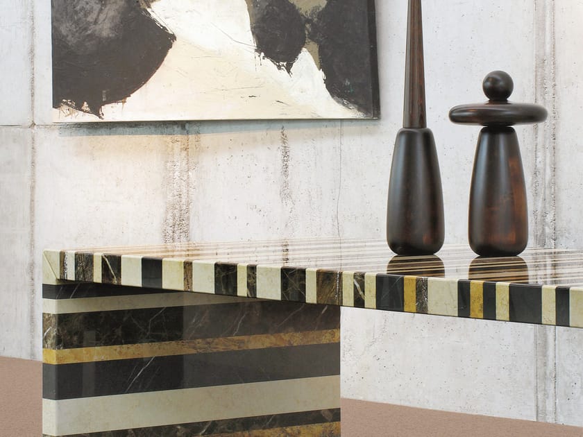 Rectangular stone table BARCODE By Draenert