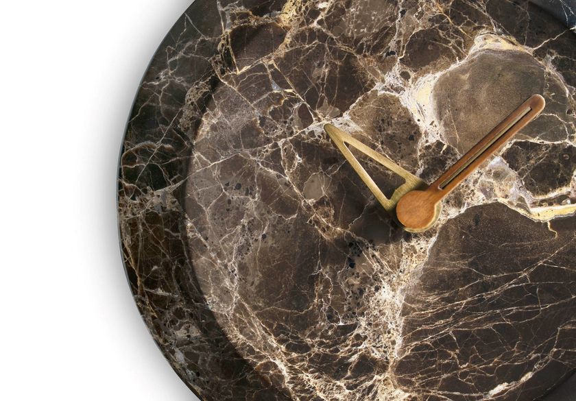 BARI | Dark Emperador marble clock Wall-mounted Dark Emperador marble ...