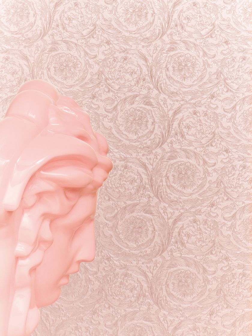 Nonwoven wallpaper with metallic effect with floral pattern BAROCCO ...