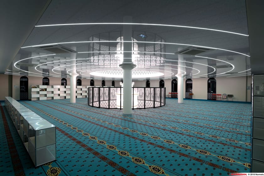 Ceiling mounted aluminium linear lighting profile BARRISOL® LIGHT LINES ...