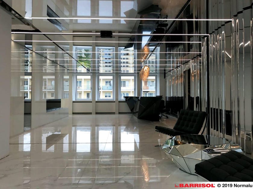 Ceiling mounted aluminium linear lighting profile BARRISOL® LIGHT LINES ...